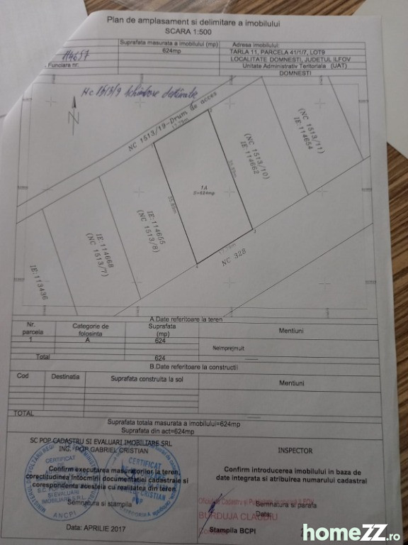 Teren intravilan ,700 mp Domnesti,intrarea Foisorului in Domnesti